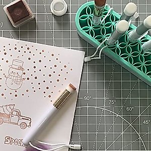 12 Pieces Ink Blending Brushes for Card Making Paper Crafting Stamping Background Mini Crafting Brushes with Holder Sets for Blending Paper Crafter Blenders Painting Multipurpose Use