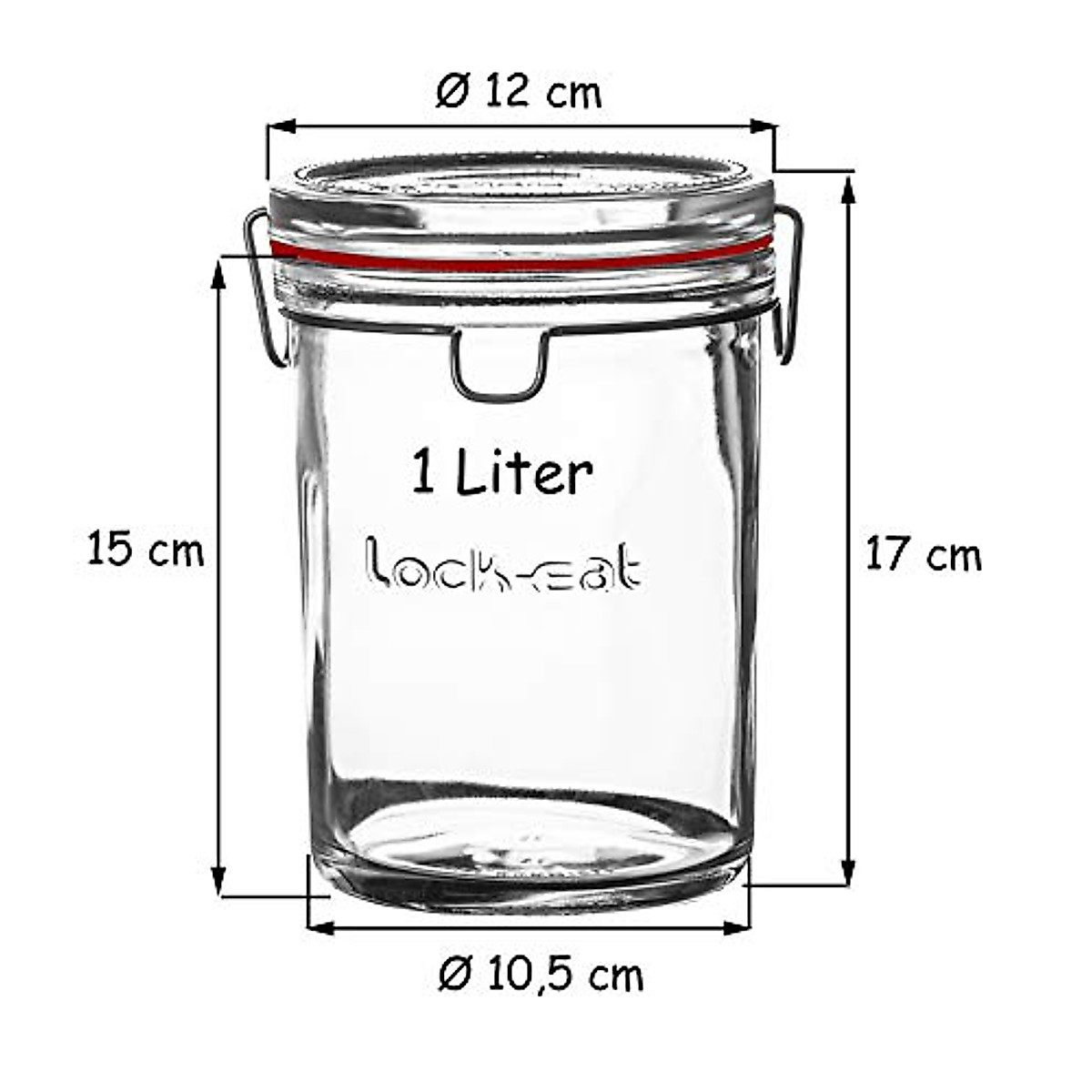 Luigi Bormioli Lock-Eat Food Jar XL, 34 Ounce
