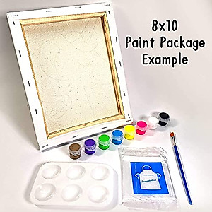 Indigo Art Studio Pre Drawn Canvas Paint Kit for Adults | Stenciled 12 Acrylic Paints, Smock, Brush, Pallet | Art Activity | Afro Retro | Birthday & Sip and Paint Twist Party Queen #4 (8x10 Inches)