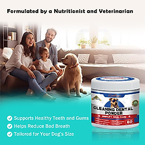 ColEaze Dog Teeth Cleaning Powder-Dog Dental Care and Bad Breath Treatment, Plaque Removal Herbal Dental Powder for Healthy Teeth & Gums for All Dogs