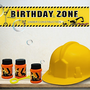 24 Pack Construction Themed Mini Bubbles Party Favors for Kids 1 FL oz. Construction Birthday Party Supplies, Dump Truck Decorations, Goodie Bag Fillers, Bulk Bubble Bottles for Kids Summer Toys