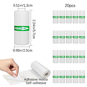 20 Roll Mini Thermal Printer Sticker Paper 57 x 25 mm Self Adhesive Thermal Paper Printable Sticker Paper Mini Pocket Printer Sticker Paper for Most Kids Instant Camera Photo Journal Notes Memo