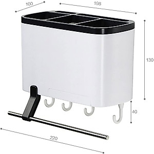 ceramic Utensil Caddy Multifunctional Kitchen Storage Rack Wall-Mounted Hollow Drain Chopstick Holder Rag Rack Pen Holder chopstick holder