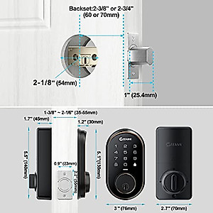 Keyless Entry Door Lock - GEEANN Smart Keypad Deadbolt Lock, Electronic Door Locks with Keypads, Touchscreen Auto Lock, Anti-Peeking Password and Backlit Design Oil Rubbed Bronze