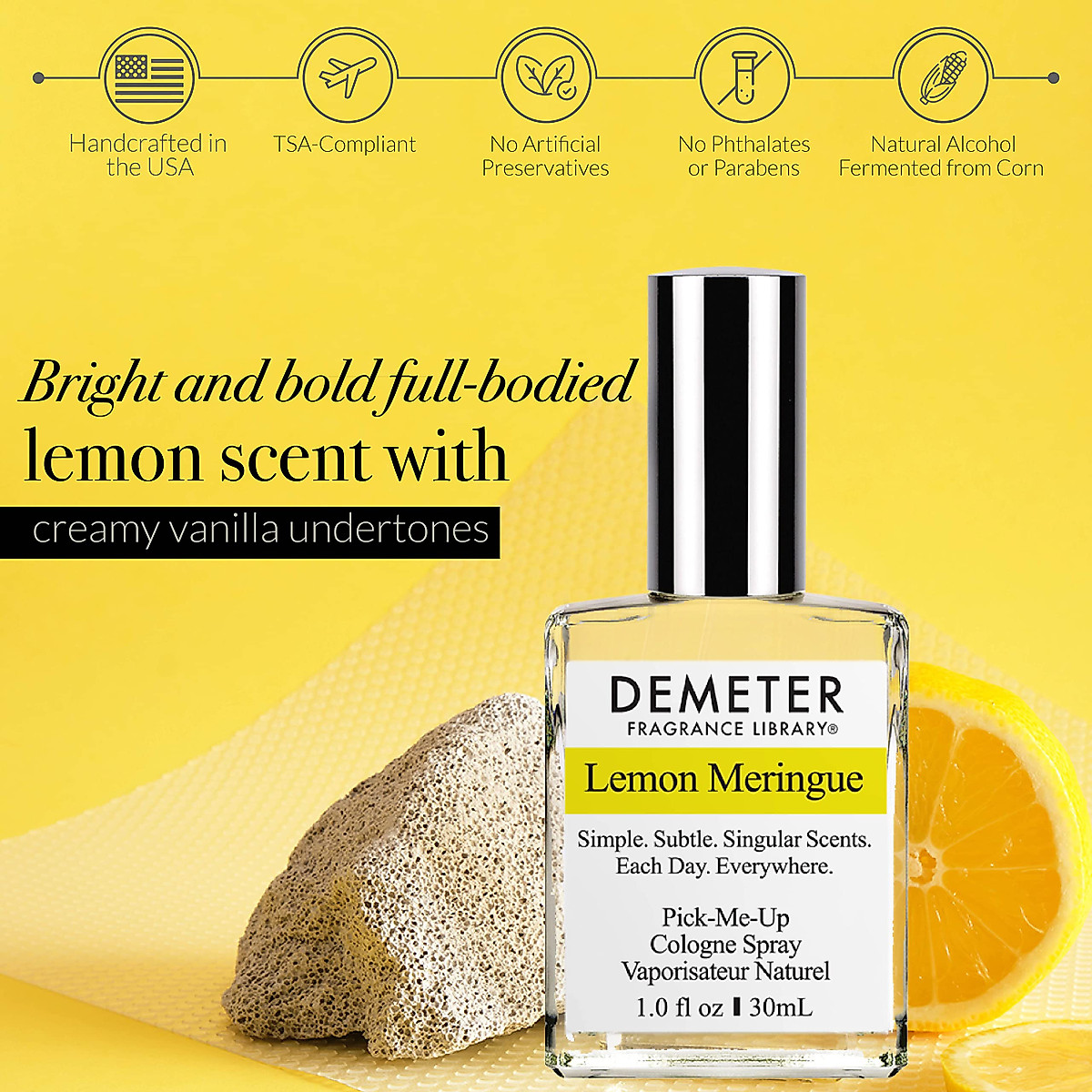 DEMETER Cologne Spray, Lemon Meringue, 1 oz.