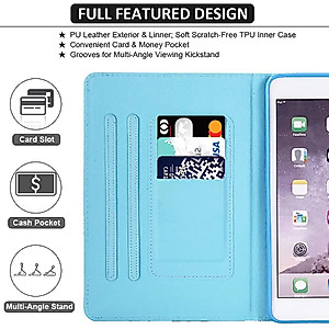 Fancity for iPad 9th Generation Case 2021, for iPad 8th 7th Generation Case (2020/2019 Release), 10.2 Inch PU Leather Case with Pen Holder, Smart Wake Sleep Stand Cover with Card Slot, Angle Unicorn