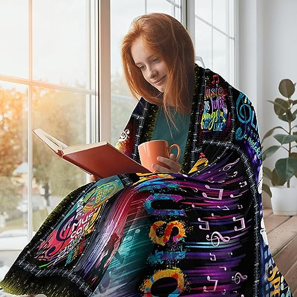 Music Gifts Blanket, Music Note Blanket, Gifts for Music Lover Music Decor Blankets, Soft Flannel Music Blanket for Couch Bed, Music Gifts for Men Women 60"X 50"