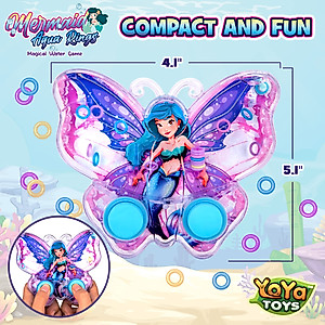 YoYa Toys Mermaid Butterfly Ring Toss Handheld Game - Games for Kids Handheld with Underwater Princess, Classic-Style Retro Game, Portable & Travel-Friendly Handheld Games for Kids