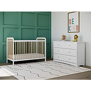 Storkcraft Crescent 6 Drawer Double Dresser (White) – Dresser for Kids Bedroom, Nursery Dresser Organizer, Chest of Drawers for Bedroom with 6 Drawers, Universal Design for Children’s Bed