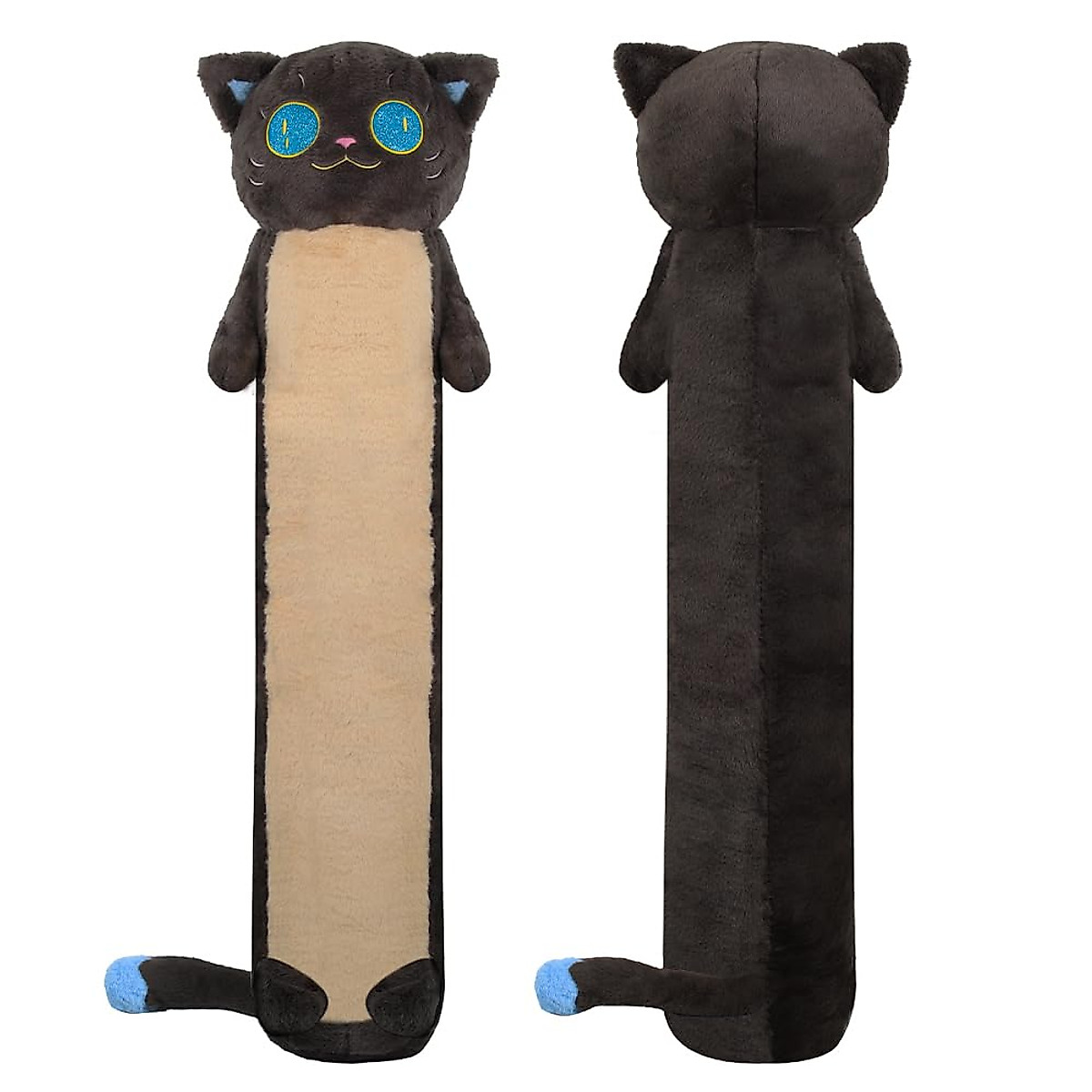 MerryXD Long Cat Plush Kawaii Body Pillow, 44” Cute Black Cat Stuffed Animals Soft Plushies, Big Eyes Kitten Plush Toys Throw Pillow Doll Gift for Girlfriend,Birthday,Christmas,Halloween