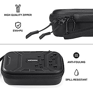 WEPIGEEK Travel Case for Razer Kishi V2 IOS/Android mobile Controller,Portable Travel All Protective,Hard Messenger Carrying Bag, Strong strap ,Soft Lining ,with Pockets for Accessories Black