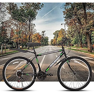 Hiland Mens and Womens 26 Inch Mountain Bike with 18 Speed Shifter, High-Carbon Steel Hardtail Trail Bicycle for Adult Black