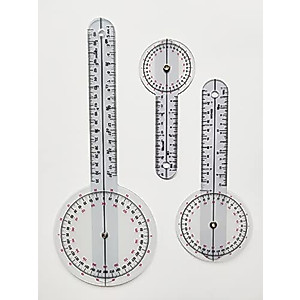 Goniometer Set 3 Pieces 12", 8", 6" Body Measuring Tape - Physical Therapy, Occupational Therapy, Fitness, Medical Protractor Angle Ruler Measuring Tool