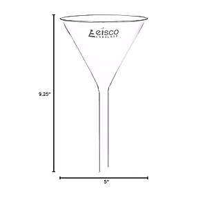 EISCO Filter Funnel, 125mm - 60º Angle - Plain Stem, 16mm - Borosilicate Glass