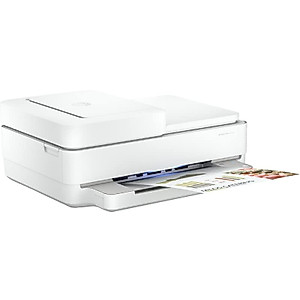 HP Envy 6452e Wireless Inkjet Color All-in-One Printer, Print Copy Scan, 35 Sheet ADF, 2-Side Printing, WiFi USB Connectivity, Instant Ink Ready, Home or Office Inkjet Printers, White (Renewed)