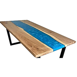 Live Edge Wooden Table, Epoxy Table, Epoxy Resin River Table, Natural Wood,Dining table, Natural Epoxy Table, Resin Table 54x27 inch