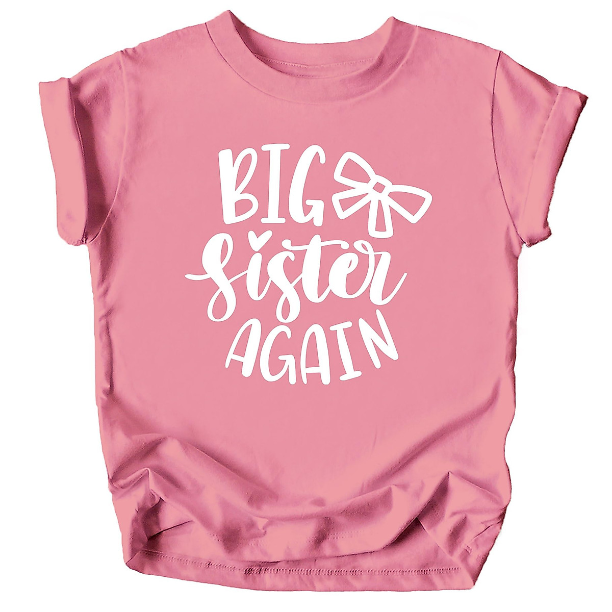 Olive Loves Apple Bow Big Sister Again Sibling Announcement Shirts for Baby and Toddler Girls Sibling Outfits Mauve Shirt
