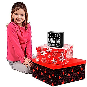 Wood Sign You are Amazing, Remember That Inspirational Wooden Sign 4.9 x 5.2 Inches Classic Box Sign (Black)