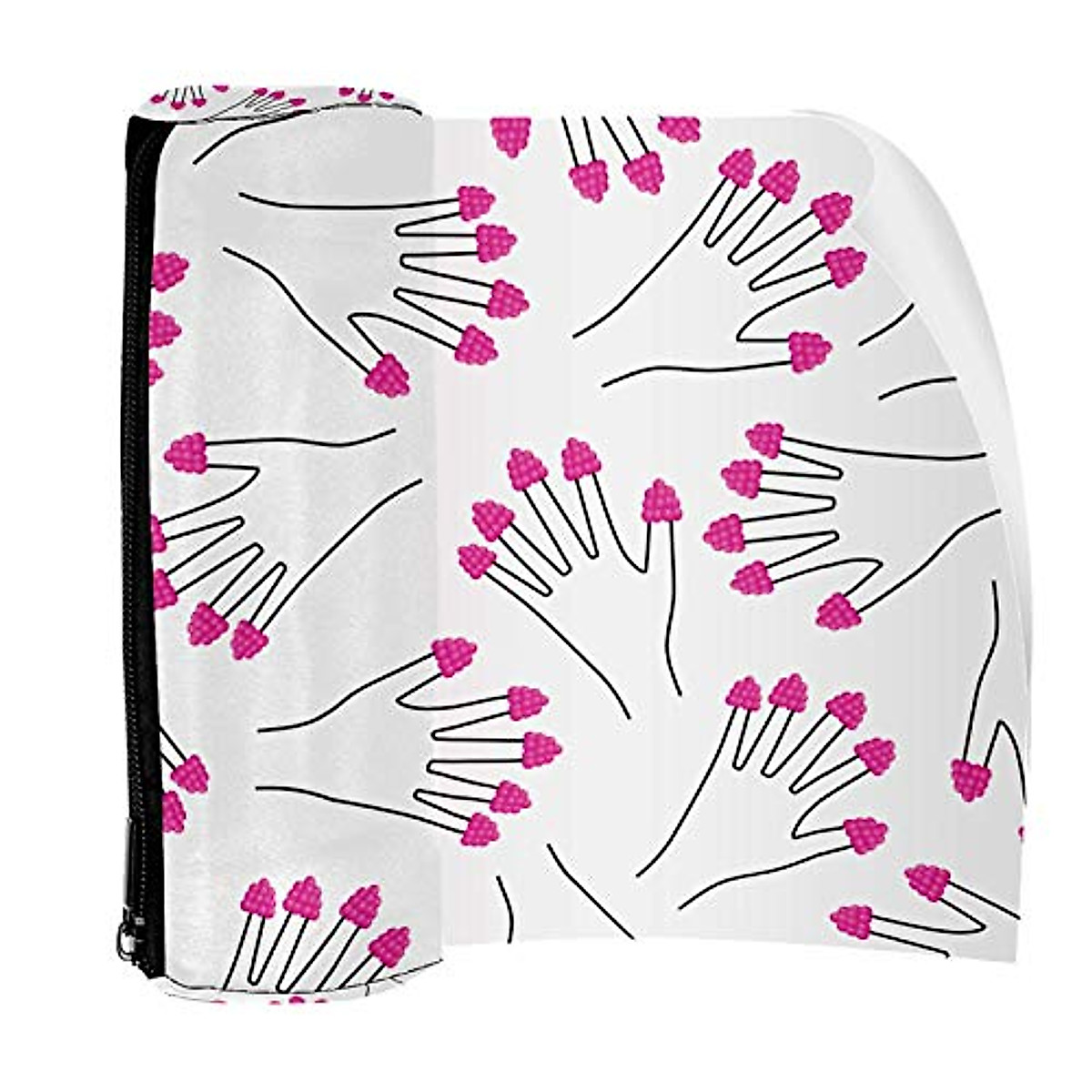 Raspberries On All Fingers Hand Pattern Pencil Bag Pen Case Stationary Case Pencil Pouch Desk Organizer Makeup Cosmetic Bag for School Office