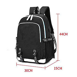 jupkem Hawkins Middle School AV Club College USB Charging Backpack Laptop Bag Travel Bookbag Daypack (balck)