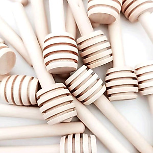 30 Pieces Honey Dipper Sticks, Lacitycover 3 Inch Mini Premium Wood Honeycomb Stick for Honey Jar Dispense Drizzle Honey and Wedding Party Favors Gift