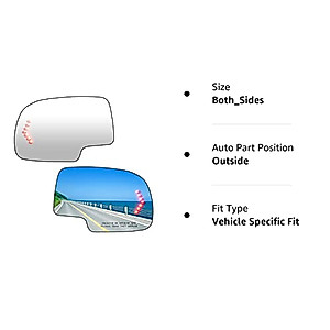 Left & Right Side Heated Mirror Glass with Turn Signal 2003-2006 Cadillac Escalade ESV EXT Chevy Avalanche Silverado Suburban Tahoe for GMC Sierra Yukon Classic 1500 2500 3500 HD for 2 PIN & 4 PIN