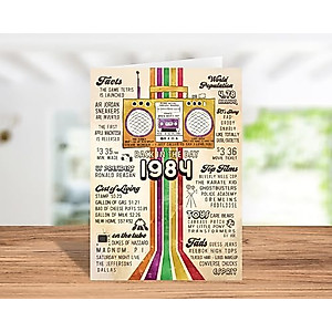 Katie Doodle - Super Cute, 40th Birthday Card, (Handmade in USA), 40th Birthday Gifts Women, 40th Birthday Decorations Man, 40th Birthday Decorations Woman, 40th Birthday Gifts Men, 1984