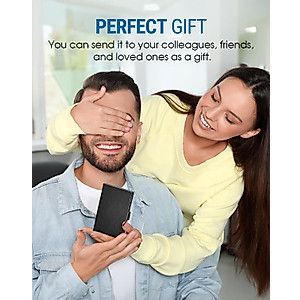 MaxGear Business Card Holder for Men & Women, RFID Pocket Business Card Case, Slim Business Card Wallet, Business Card Holders, Credit Card Holder, 3.7 x 2.3 x 0.3 inches, Stainless Steel, Black