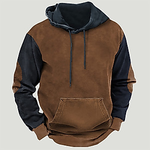 Aymnlox daily deals Western Aztec Ethnic Graphic Hoodies Sweatshirts for Men 2023 Fall Fashion Long Sleeve Casual Ethnic Print Pullover oversized camo sweatshirt mens Brown 3X