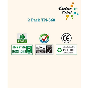 2-Pack ColorPrint Compatible TN360 Toner Cartridge Replacement for Brother TN-360 TN330 TN-330 Work with DCP-7030 DCP-7040 HL-2140 HL-2170W MFC-7340 MFC-7345N MFC-7440N MFC-7840W Printer