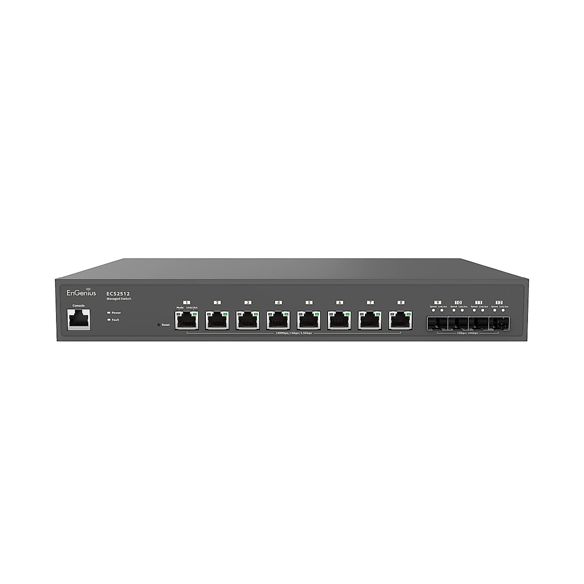 EnGenius Cloud (ECS2512FP) | Multi-Gigabit 2.5G 8-Port PoE++ Switch ｜ 4 SFP+ Uplink Ports