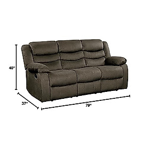 Lexicon Mabel Wall-Hugger Manual Double Reclining Sofa, Brown