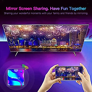 EASYTONE 2023 Android TV Box 11.0, Smart TV Box 2GB RAM 16GB ROM RK3318 Quad Core Supports 2.4G+5G WiFi Ethernet 100M BT4.0 3D 4K HD Output Smart TV Box Android with Mini Wireless Backlit Keyboard