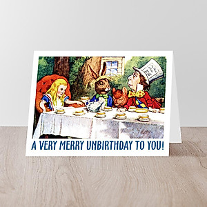CafePress A Very Merry Unbirthday! Folded Greeting Card Matte