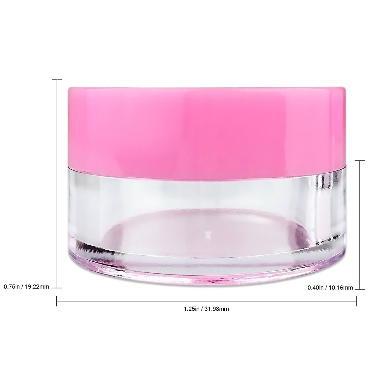 50 Jars - Beauticom High-Graded 5 Grams/5 mL BPA Free Thick Clear Acrylic 100% NO LEAK Plastic Jars empty Container Pink Lid for Cosmetic, Lip Balm, Beads, Creams, Lotion, Liquids, Sample, Travel