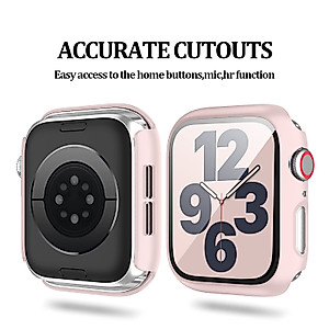 12 Pack Case with Tempered Glass Screen Protector for Apple Watch 44mm SE 2 Series 6 5 4 SE, Cuteey Full Protective Matte PC Cover for Iwatch 44mm Accessories