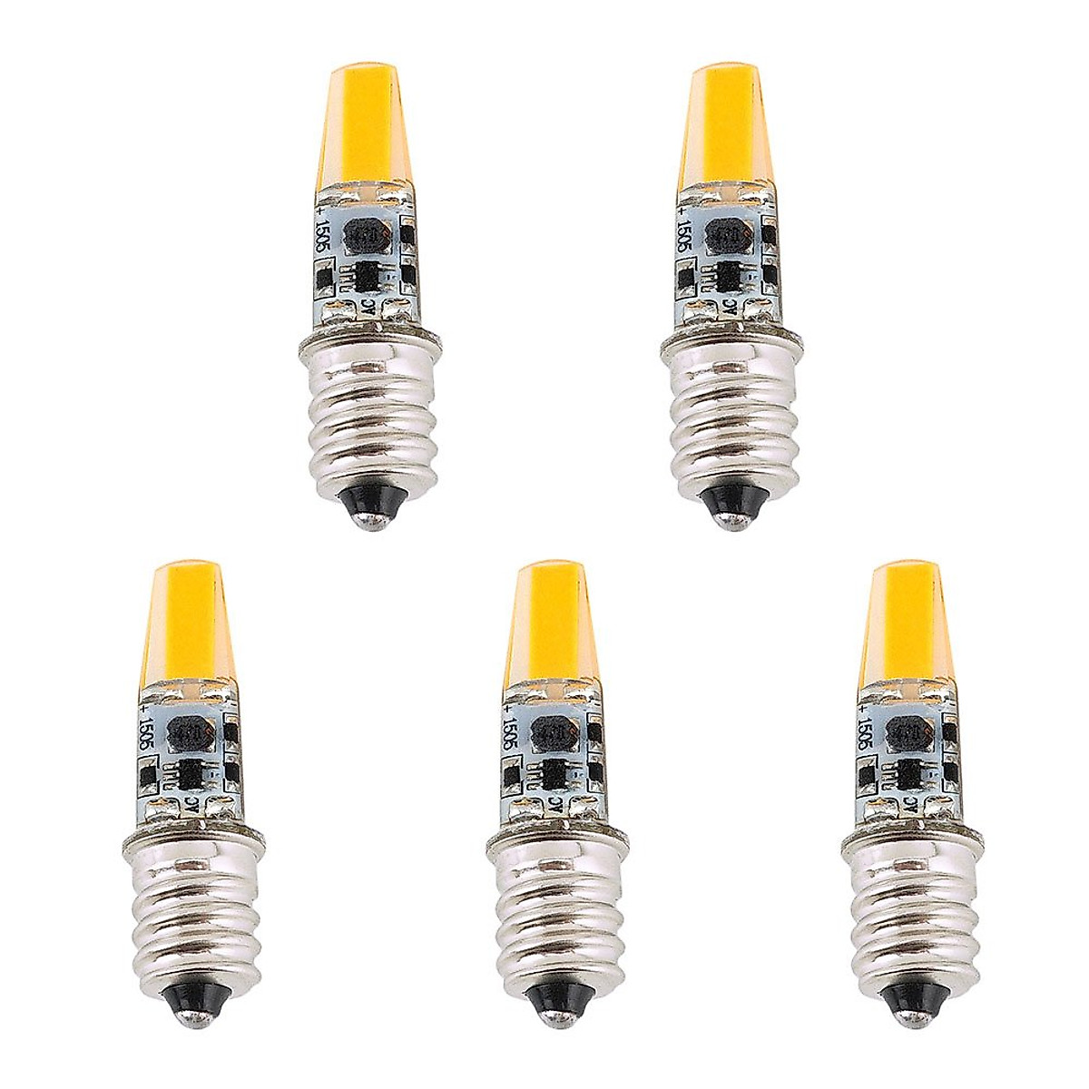 Bonlux 2W E12 Candelabra LED Bulb 12V AC/DC Warm White Candelabra Base E12 Indicator Light 20W Halogen Replacement Bulb (Pack of 5)