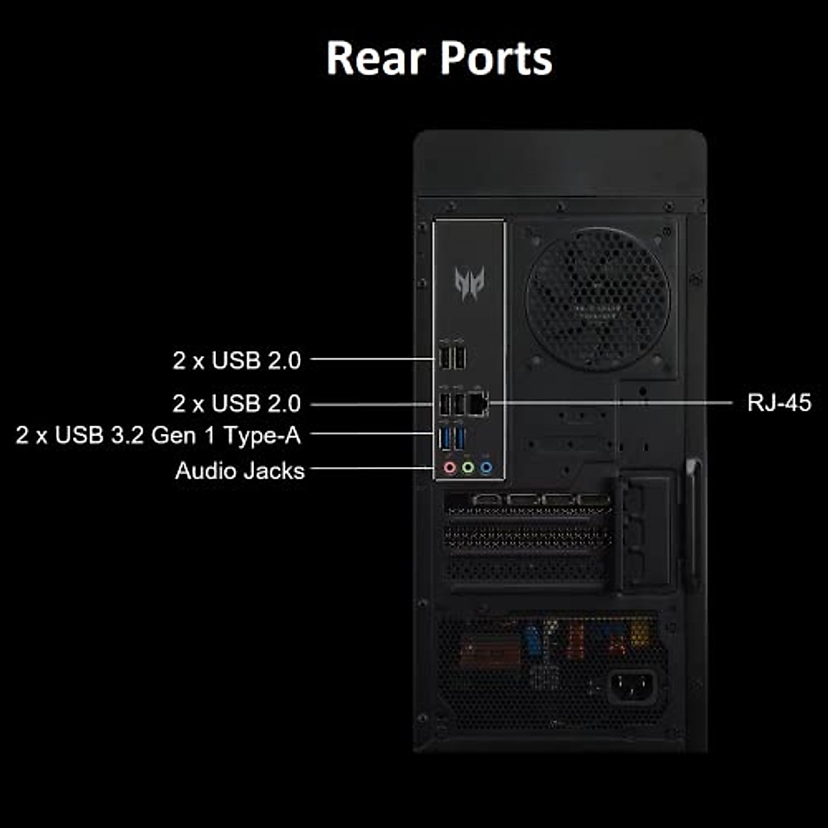 Acer Predator Orion 3000 PO3-650-UB92 Gaming Desktop | 13th Gen Intel Core i7-13700F 16-Core | NVIDIA GeForce RTX 3060 | 16GB DDR5 | 1TB PCIe Gen 4 SSD | Intel Wi-Fi 6E | Keyboard & Mouse,Black