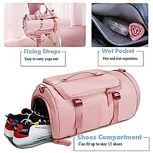 30L Travel Duffel Backpack for Women Sports Gym Bag Outdoor Duffel Bag with Shoes Compartment Weekender Overnight Daypack