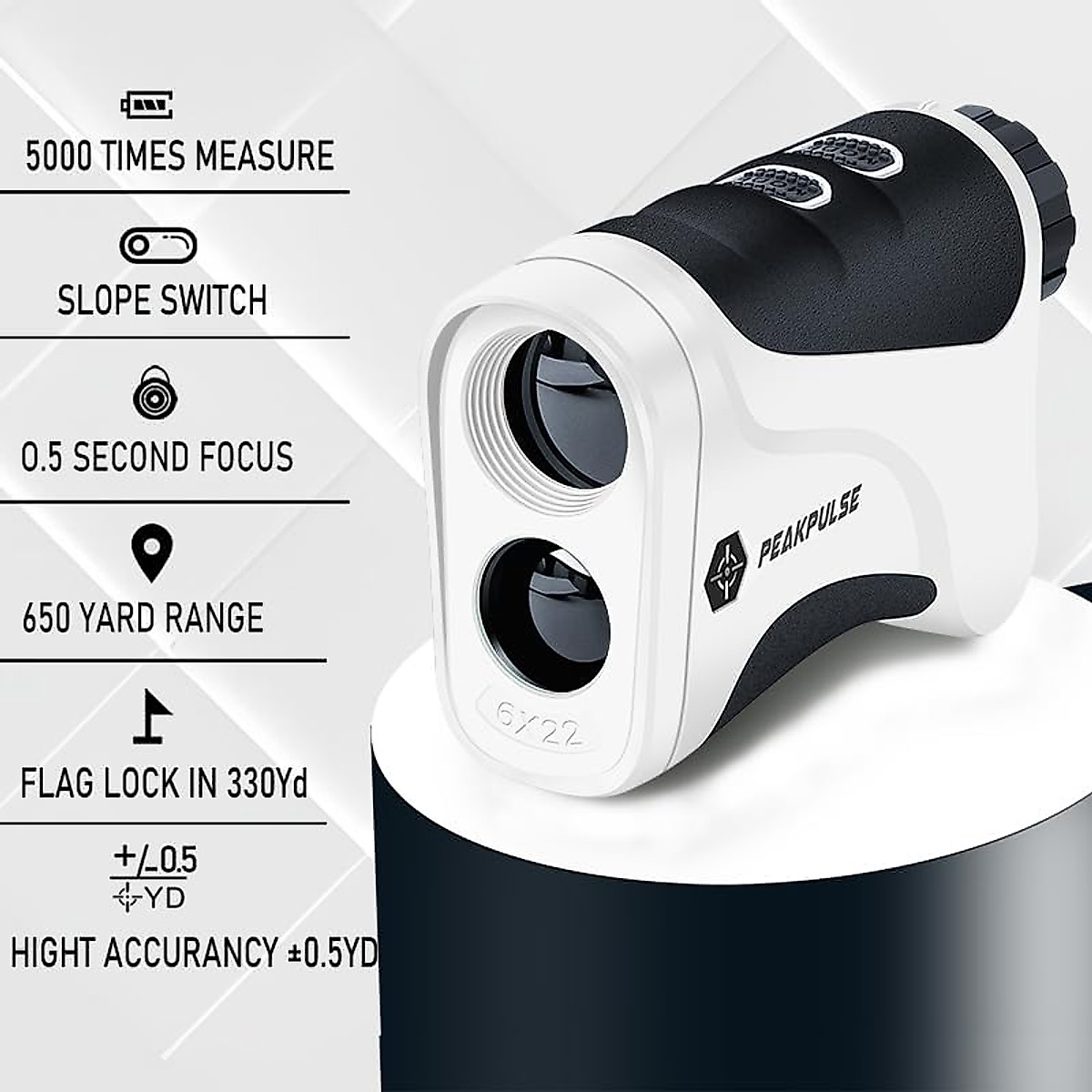 PEAKPULSE Golf Laser Rangefinder for Golf Range Finder Distance Finder with Slope Mode, Flag Pole Locking Vibration︱Fast Focus System