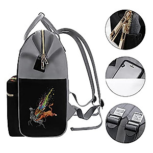 Lion Zebra Diaper Bag Backpack Large Capacity Mommy Bags Multifunction Nappy Bag Travel Back Pack Gray-Style