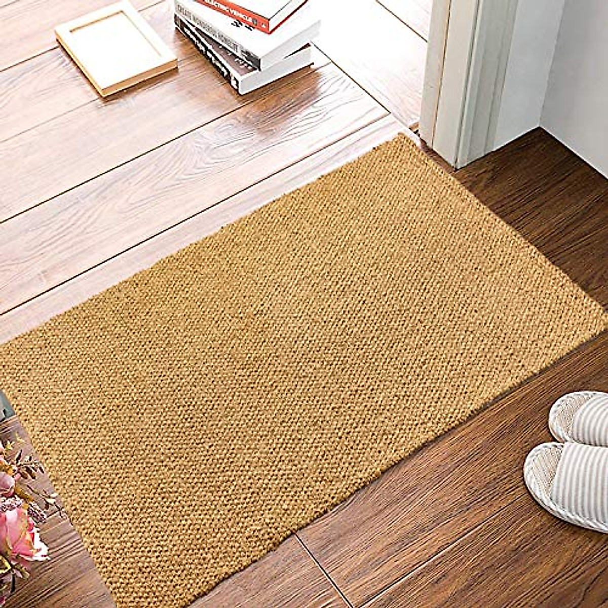 Kempf Coir Rug with Anti-Slip Latex Backing, 24 by 48-inch, Runner Mat, Natural Coco, Ecofriendly
