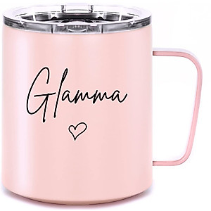 VIOLET & GALE Glamma Gifts for Grandma 12oz Thoughtful First Time Grandma Gifts New Grandma To Be Coffee Mug Glam Ma Travel Cup