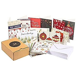 36 Pack Merry Christmas Greeting Cards with Envelopes, Assorted Designs, 4x6 in