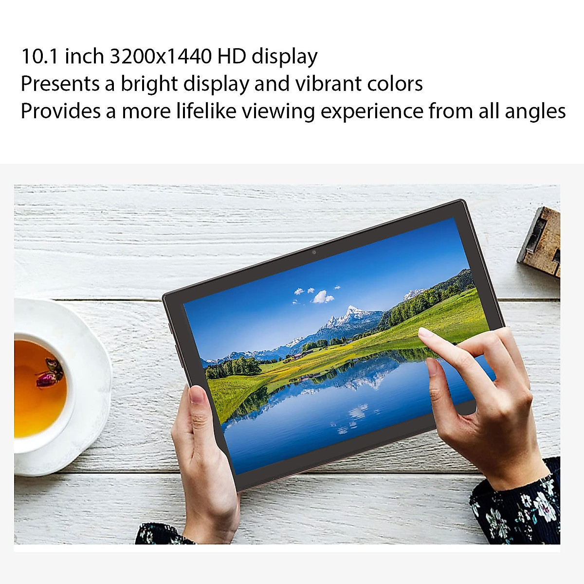 TOPINCN Tablet, 10.1 Inch Support OTG Octa Core 8GB RAM 128GB ROM Dual SIM Dual Standby 5G WiFi Tablet for Android 12 for Teenagers (US Plug)