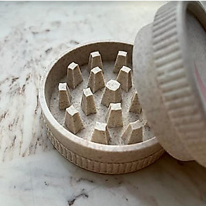 Brando Moon 2-inch Plant-Based Cream Small Crusher - 2 Piece Small Kitchen Cute Crusher with Moon - Made from Plants - Eco-Friendly Low Carbon Kitchen Tool