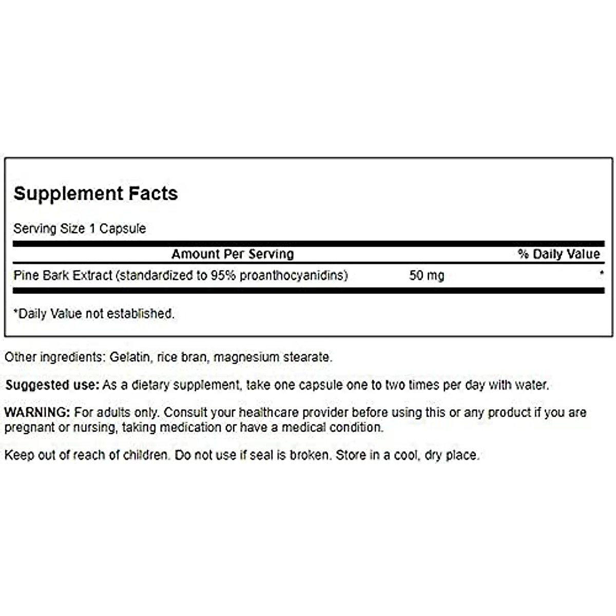 Swanson Pine Bark Extract 50 Milligrams 100 Capsules (3 Pack)