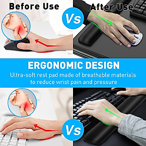 AboveTEK Large Keyboard Tray Under Desk with Wrist Rest, 26.7"×11" Ergonomic Desk Computer Keyboard Stand with Sturdy C Clamp Mount System, Slide-Out Drawer Keyboard Mouse Holder for Office(Black)