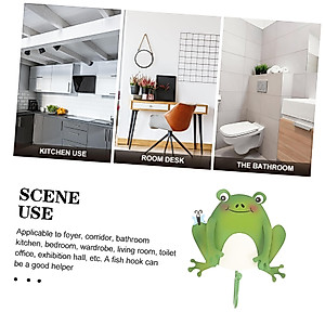 GOOHOCHY 3pcs Frog Hook Wall Decoration Wall Mounted Hooks Towel Hooks Decorative Hook Key Hanger Cute Wall Hook Frog Shaped Hanger Key Hook Iron Wall-Mounted Coat Hanger Hooks