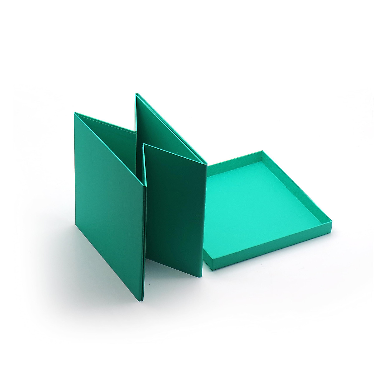 AVUX 9x9x9 inches Gift Box with Lids and Ribbon- A Rigid Cardboard Green Colored Collapsible and Reusable Gift Box for Birthday, Christmas, and Weddings for Men and women